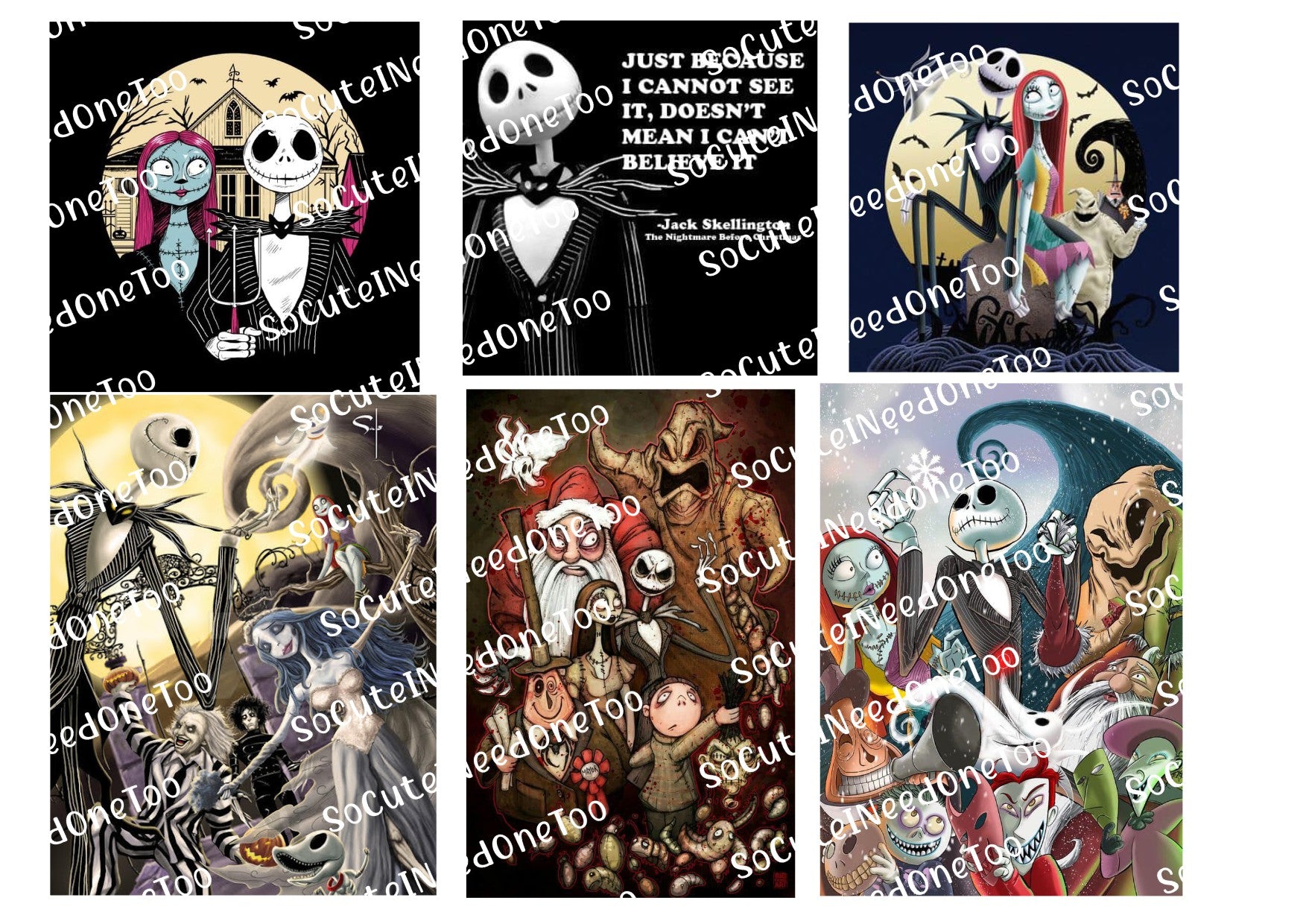 Jack and Sally Waterslide Decals - Nightmare Before Christmas ...