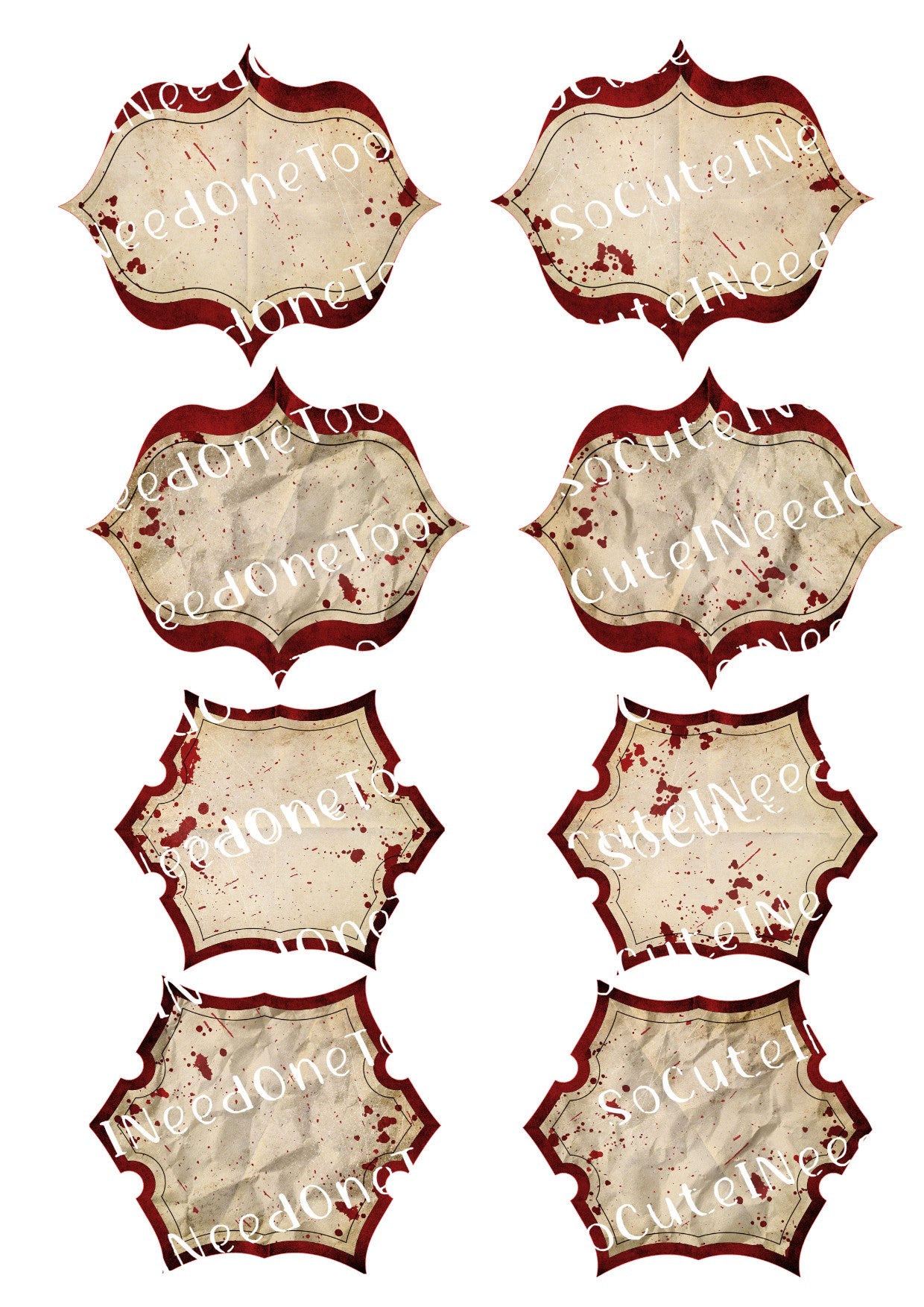 Blood Stain Label Waterslide Decals - Halloween Horror Designs ...