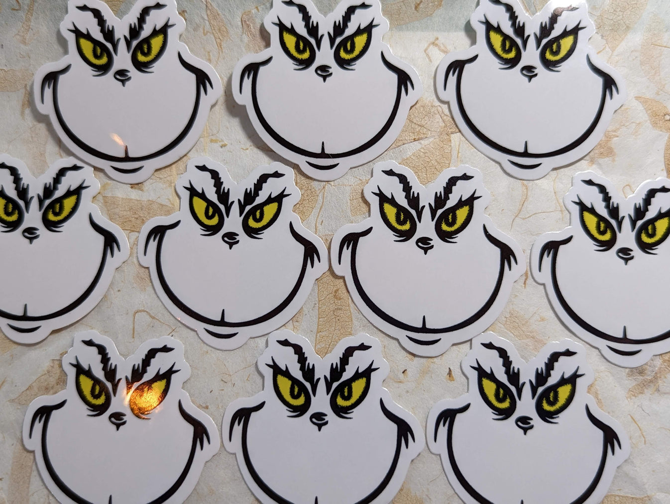 Grinch Face Stickers | Waterproof Vinyl in 3 Sizes – SoCuteINeedOneToo